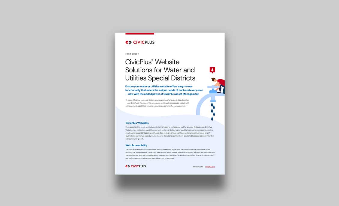 Website Design & Solutions for Water & Utilities Special Districts