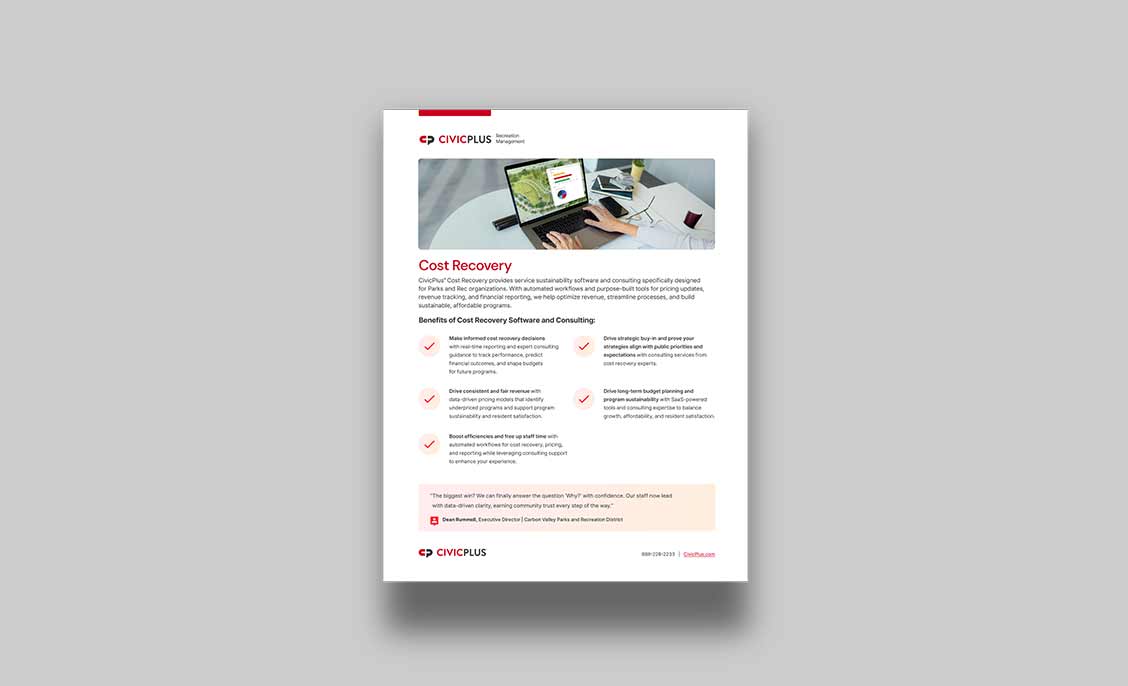 Cost Recovery Fact Sheet for Parks and Rec - CivicPlus